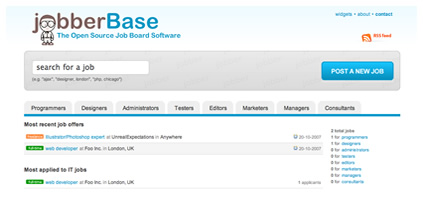 JobberBase, bolsa de trabajo Open Source