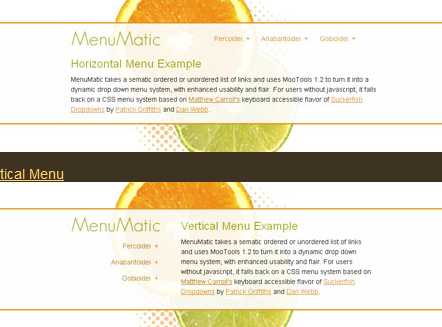 MenuMatic, para crear menus rapido con Mootools
