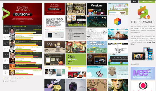 CSS Awards para encontrar mejores diseños con CSS