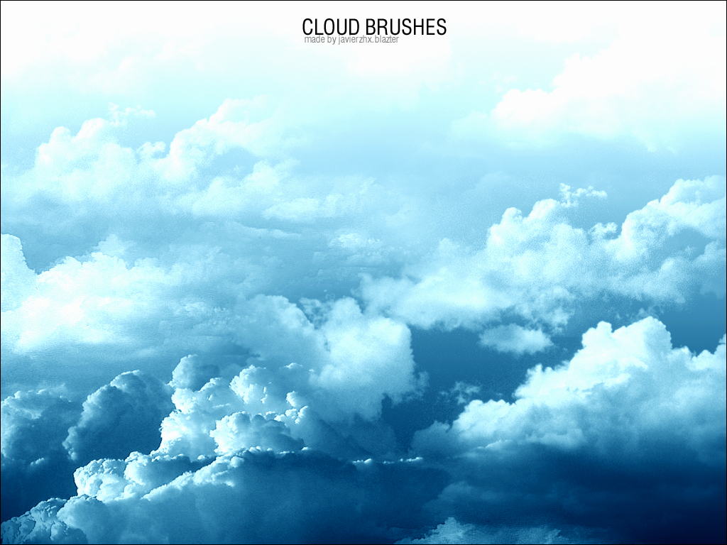 12 Brushes de nubes, archivos PSD y PNG