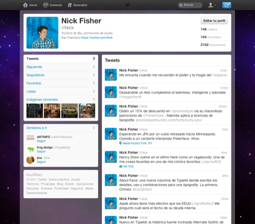 Fly el nuevo diseño de Twitter