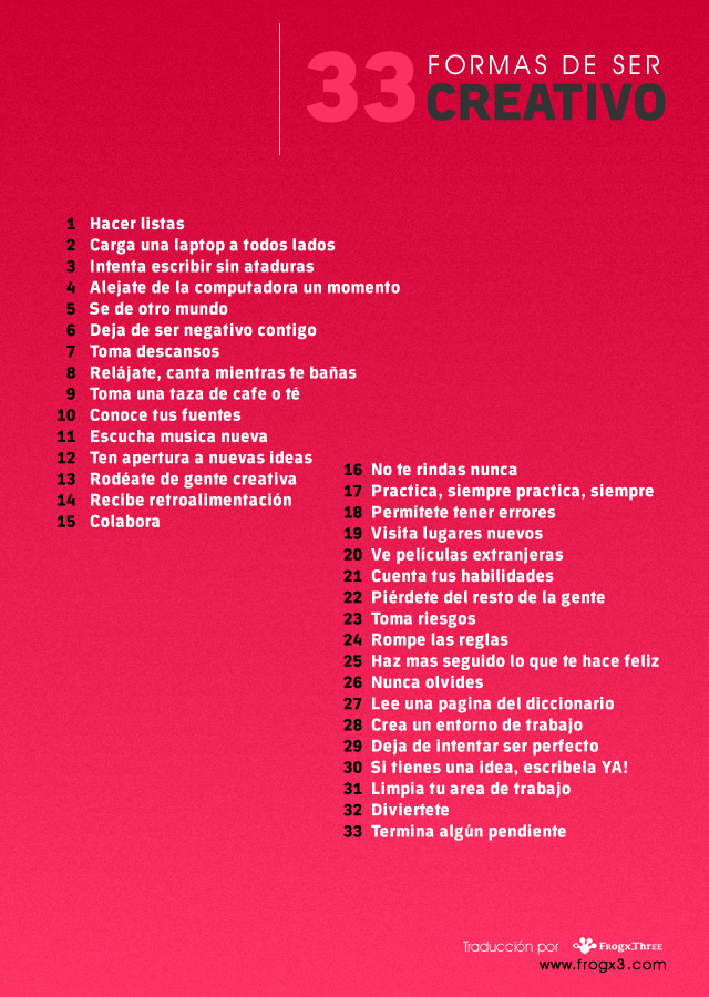 33 Formas de ser creativo