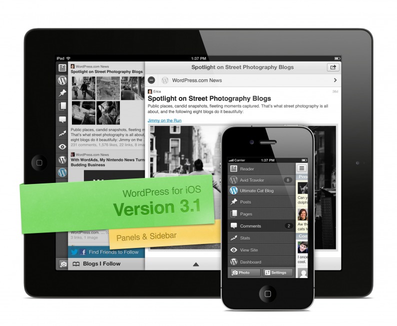 Wordpress actualiza su aplicación para iPhone y iPad