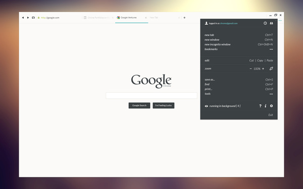 Concepto de diseño UI para Google Chrome - Frogx Three