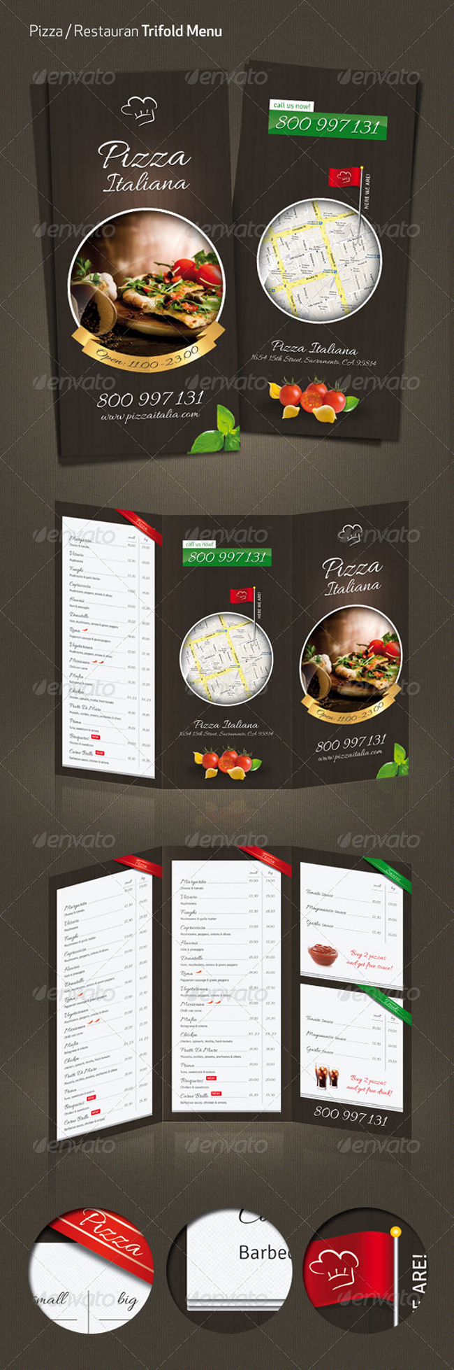 Ejemplos del diseño de Menus para Restaurantes