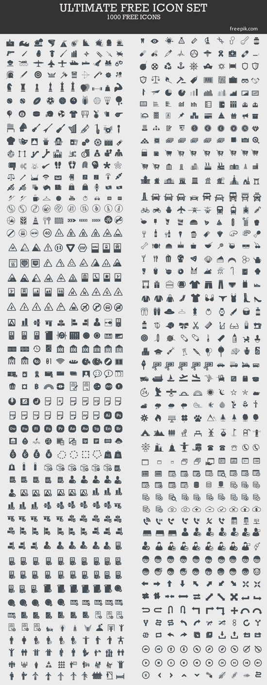 Iconos Gratis: Paquete con 1000 iconos vectoriales
