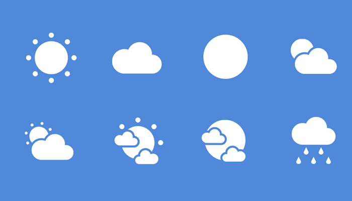 Paquete de iconos del clima gratis, tipo Flat