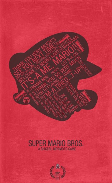 Poster Super Mario Bros con todas sus frases - Frogx Three