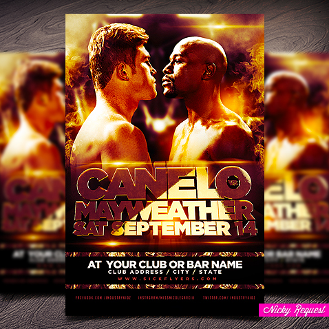 Flyer PSD de la Canelo vs Mayweather