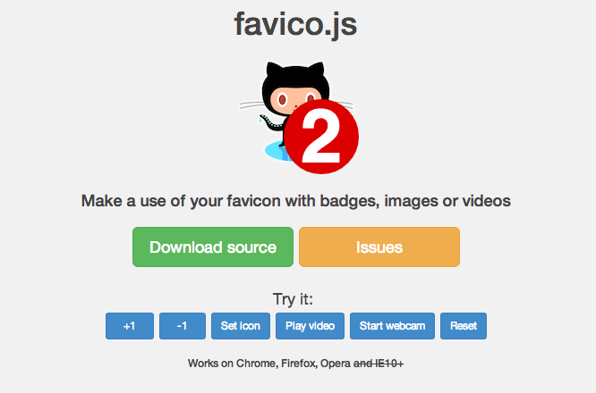Favico JS librería para animar y agregar badges a los Favicons