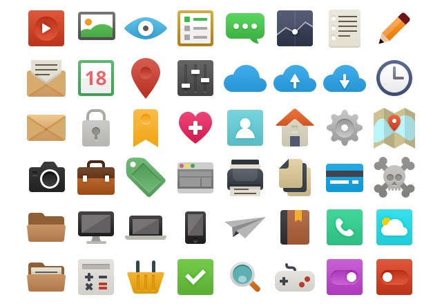 Paquete con 48 Iconos flat gratis - Frogx Three