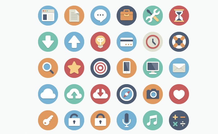 180 Iconos flat gratuitos de forma redonda