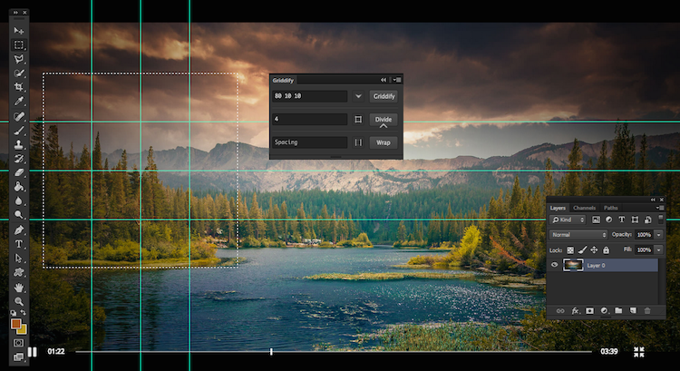 Griddify plugin Photoshop para generar grids y guias automáticas