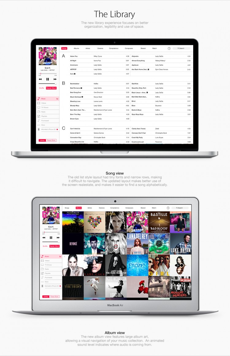 Concepto UI de iTunes por Brye Kobayashi de Hawaii - Frogx Three