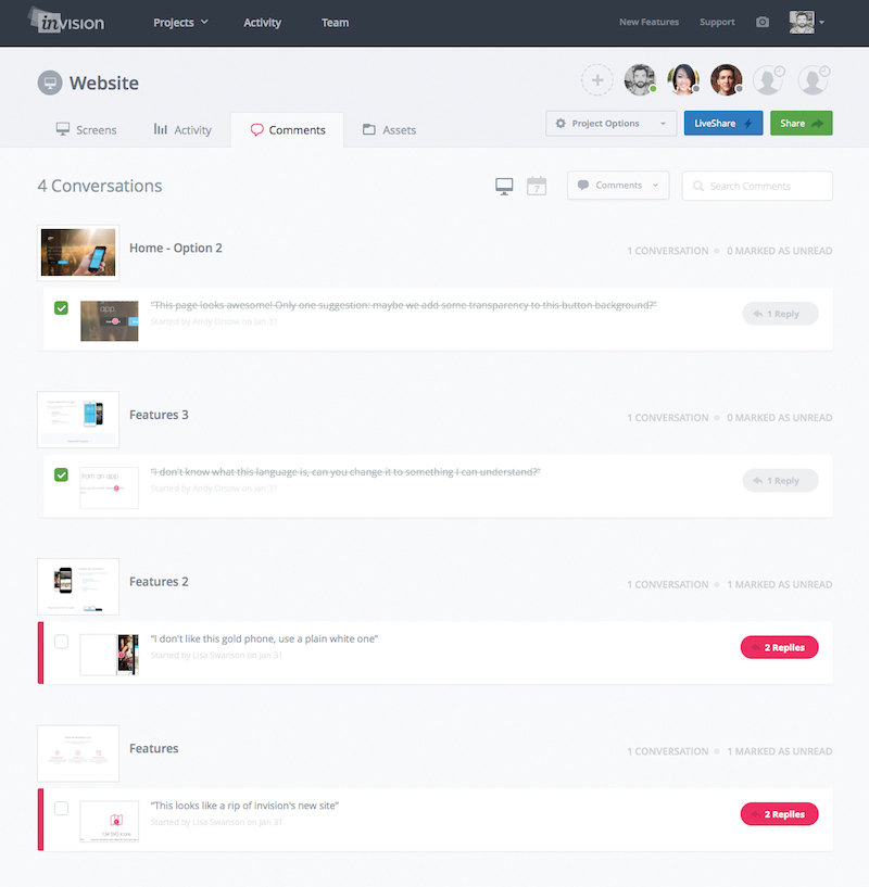 Invision una app para diseñar mockups y trabajar en ... - Frogx Three