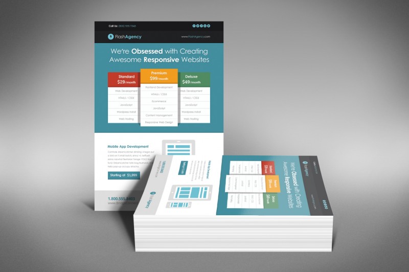 Plantilla PSD para diseñar flyers publicitarios gratis - Frogx Three