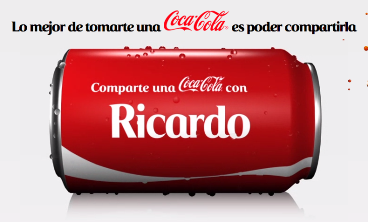 La campaña Comparte una Coca-Cola con... llega a México
