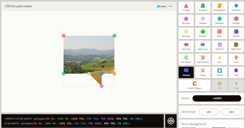Clippy, App para crear formas poligonales con CSS3