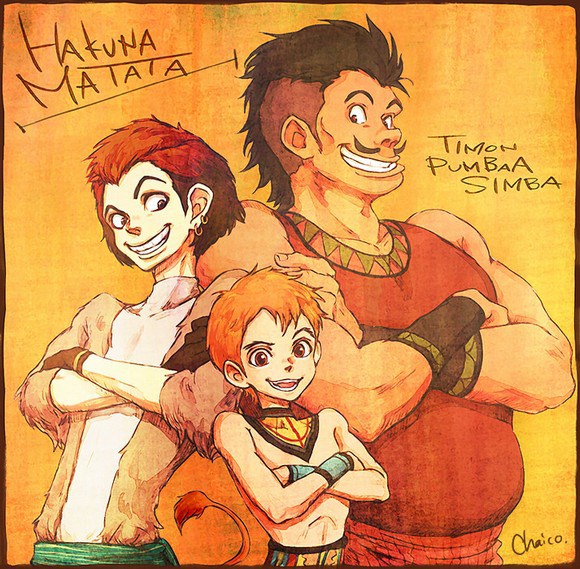 Ilustraciones de personajes de Disney en versiones hu... - Frogx Three