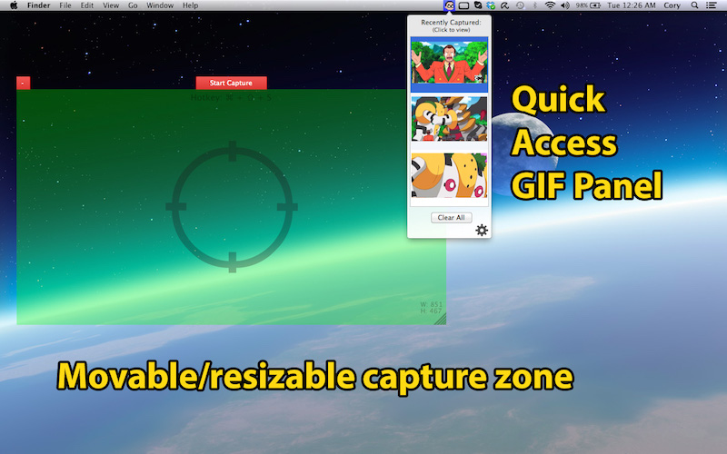 App Mac para grabar videos GIF de tu pantalla - Frogx Three