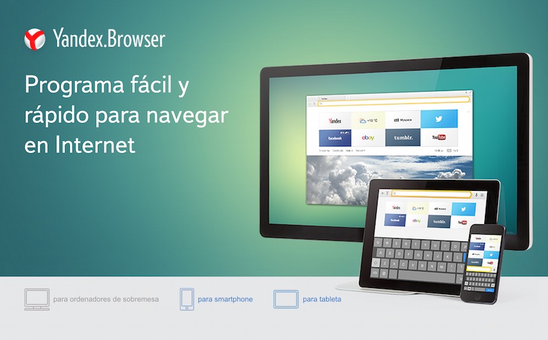 Yandex un navegador web minimalista basado en Chrome