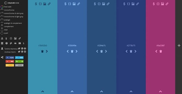 Colourcode un generador de paletas de color en linea - Frogx Three