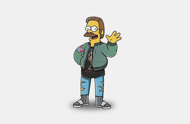 Personajes de los Simpsons a la moda por Tommy Bates - Frogx Three