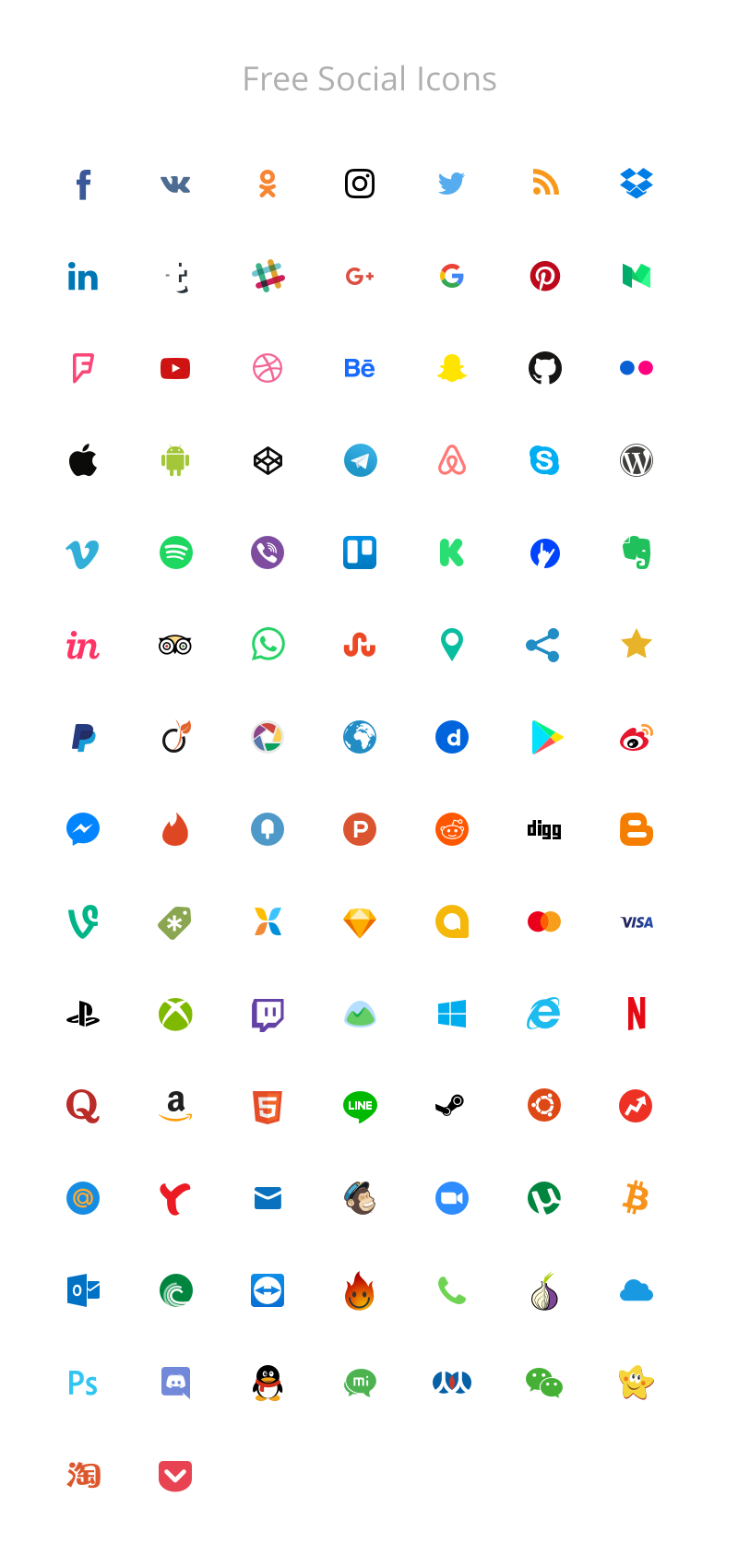 100 Iconos gratis de apps y redes sociales - Frogx Three