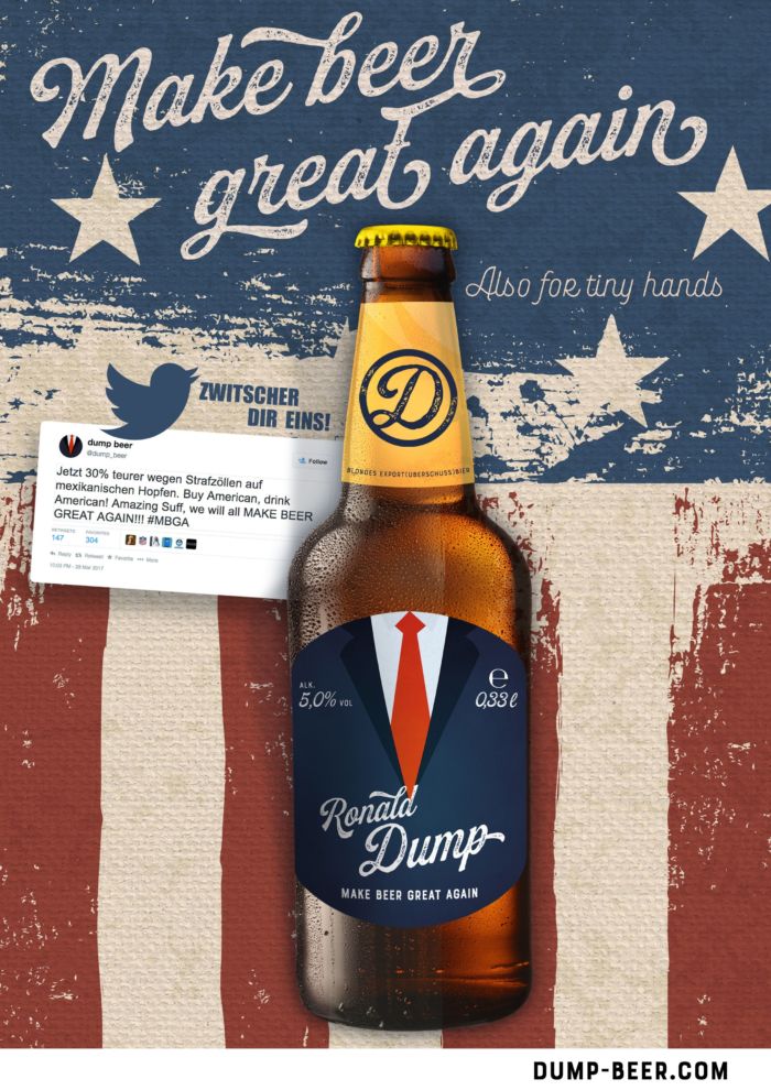 Ronald Dump, una marca de cerveza parodia de Trump - Frogx Three