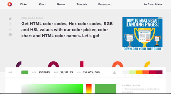Herramientas de color gratuitas para diseñadores - Frogx Three